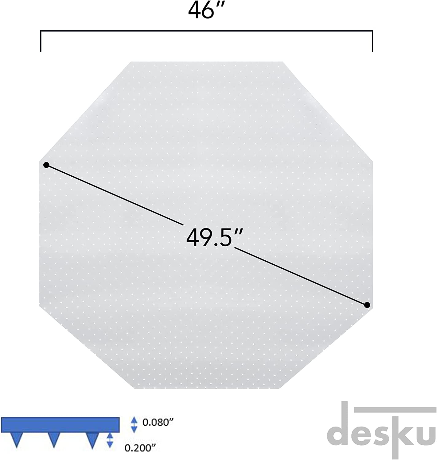 Desku Carpet Octagon Gaming Chair Mat 46x49in | Resilia Brands